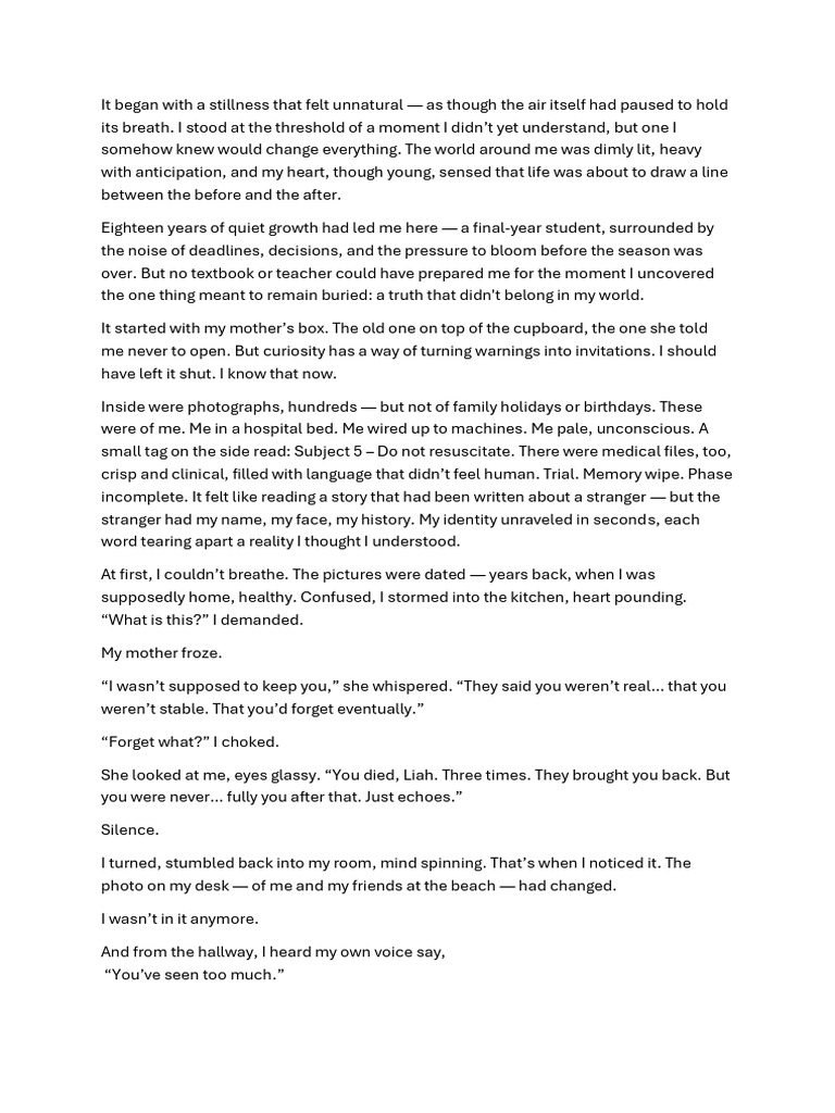 It Began With A Stillness That Felt Unnatural | PDF