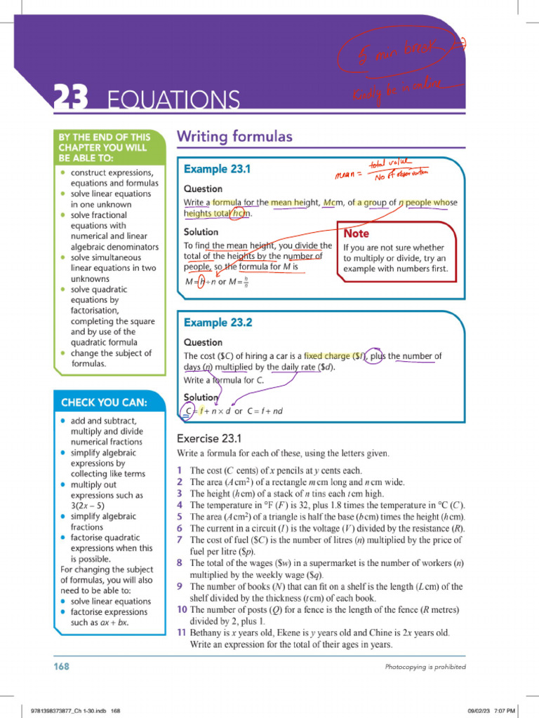 CH 23 Equations | PDF
