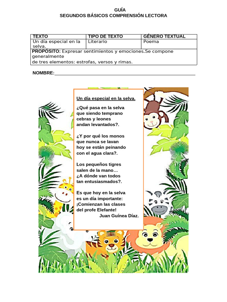 Comprension Poema | PDF