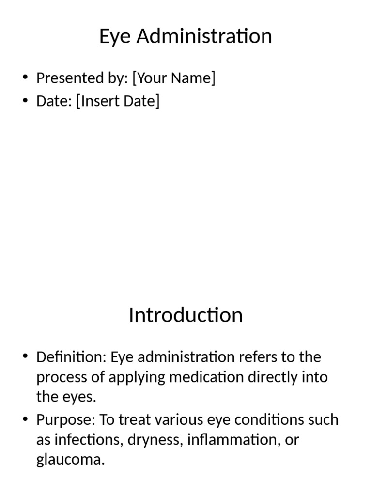 Eye Medication Administration Guide | PDF