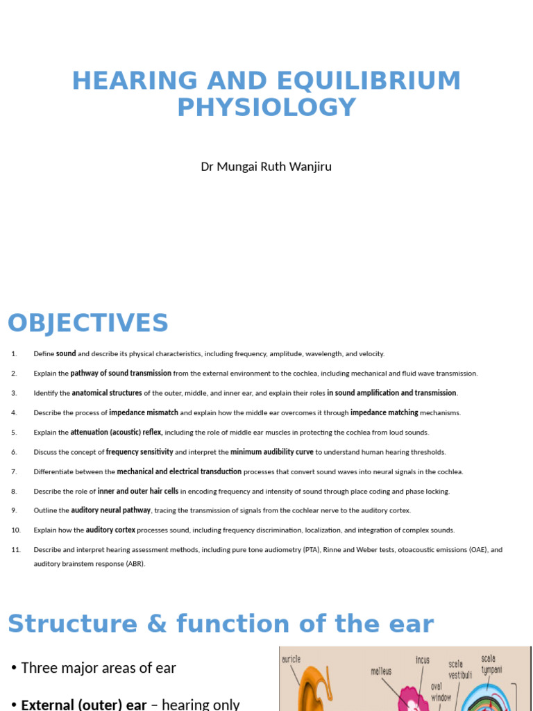 Hearing and Equilibrium Physiology | PDF | Hearing | Sound