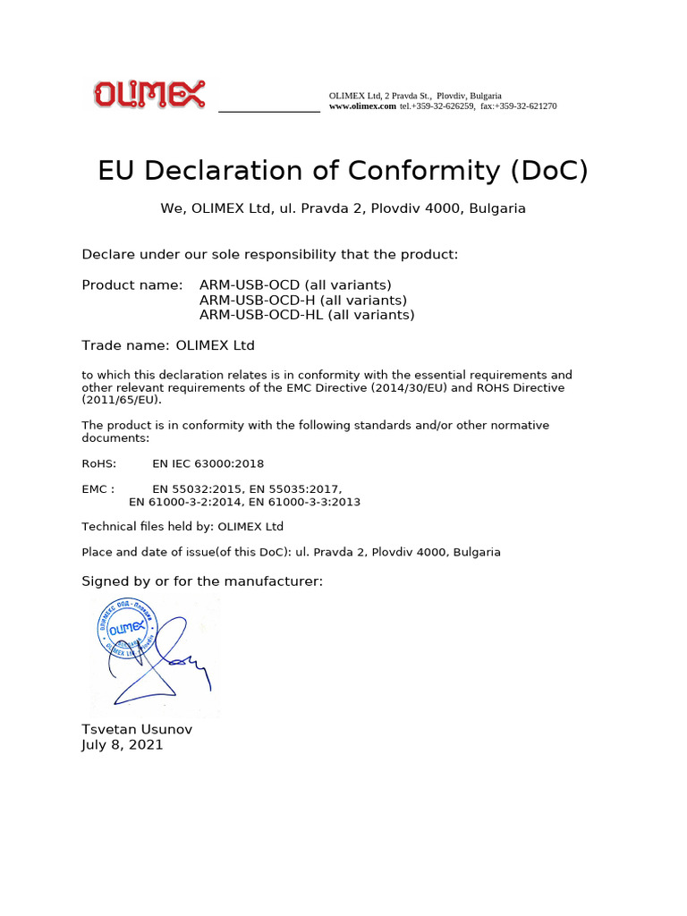 Eu Doc Arm Usb Ocd | PDF