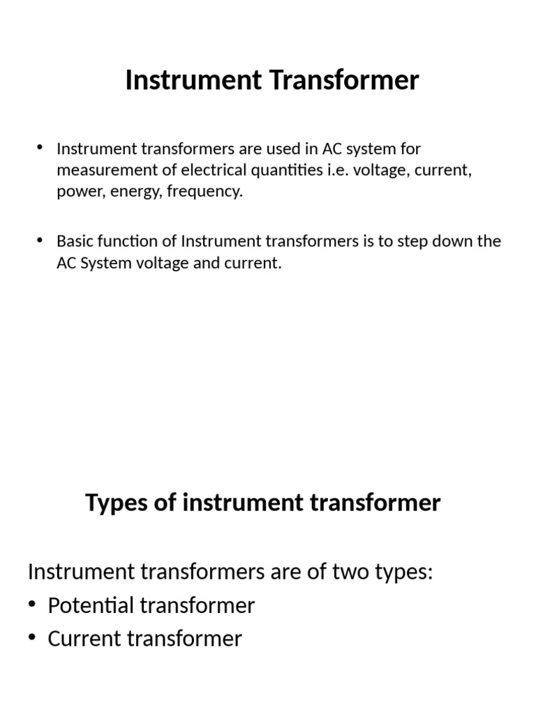 Types of Instrument Transformers | PDF | Transformer | Voltage