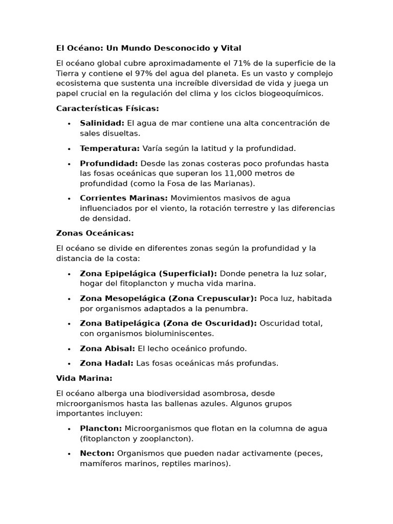 oceano | PDF | Mar | Océanos