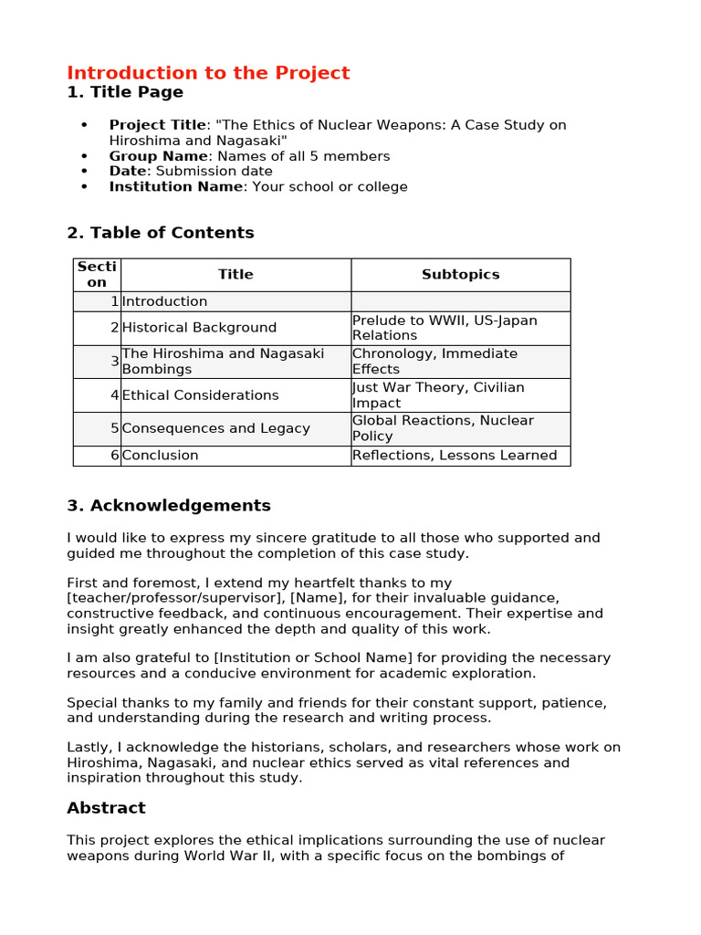 The Ethics of Nuclear Weapons - A Case Study On Hiroshima and Nagasaki ...