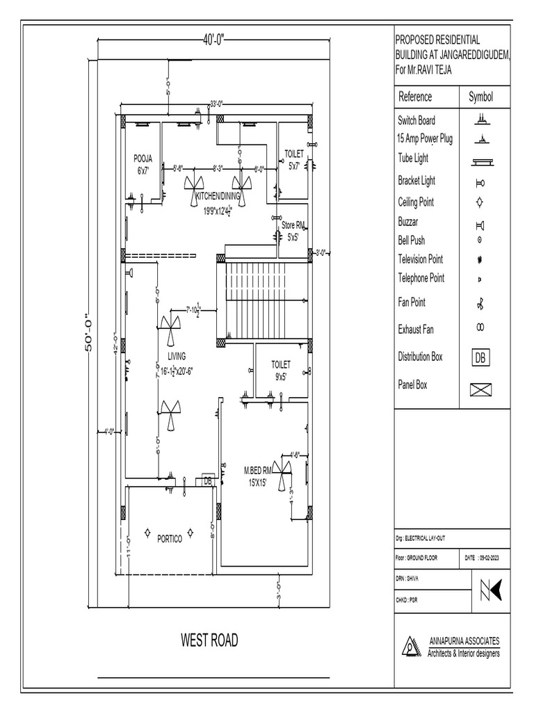 Electrical Layout for Residential Building | PDF