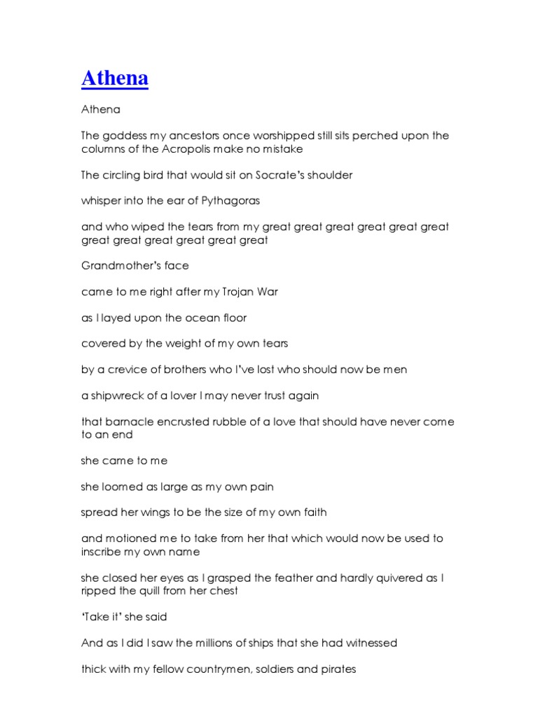 Athena by Luka Lesson | PDF | Athena | Mythology