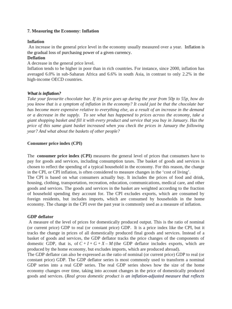 Understanding Inflation Measurement Methods | PDF | Cost Of Living ...