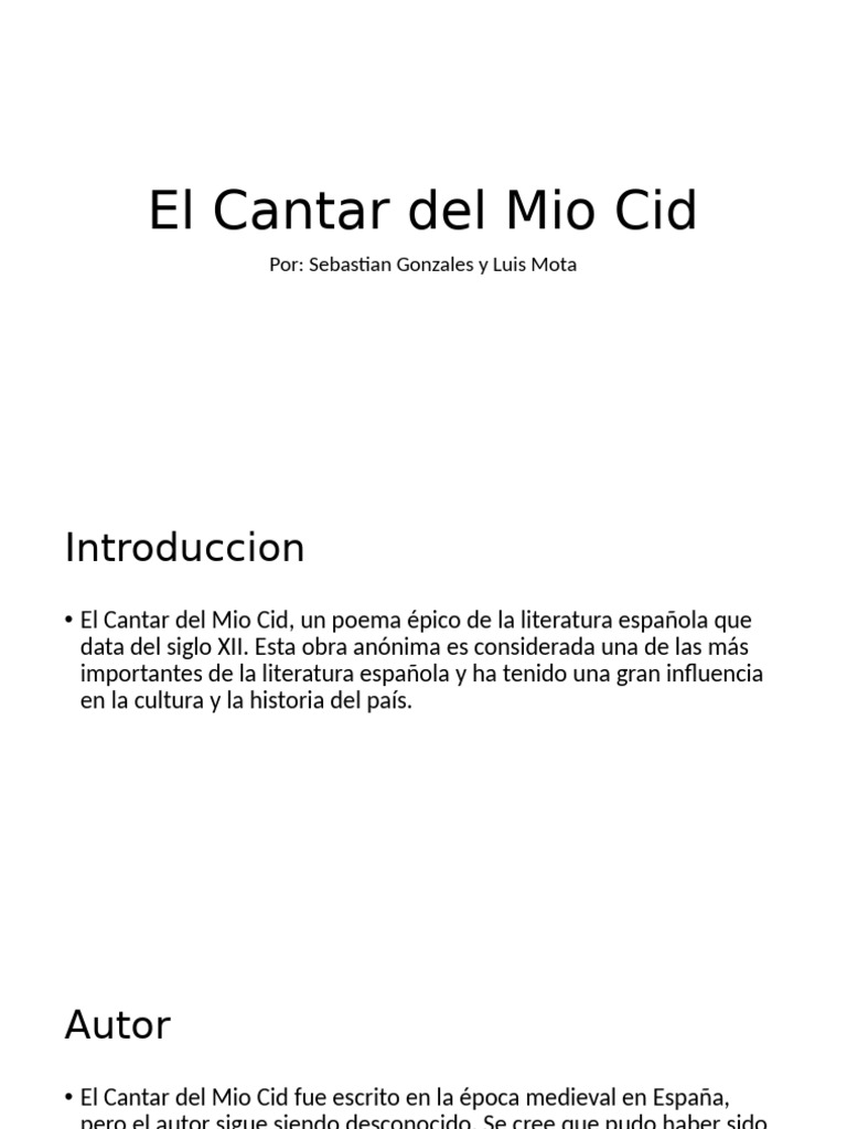 El Cantar Del Mio Cid | PDF | Literatura española | España