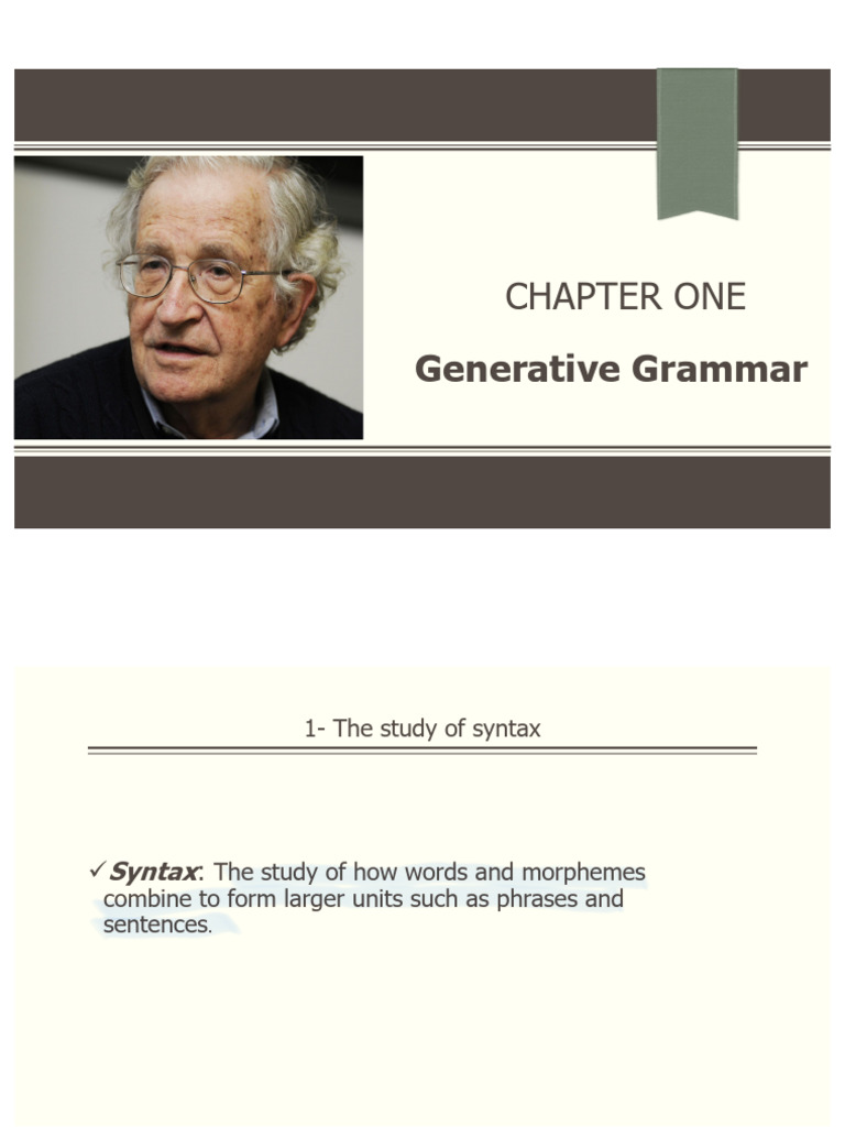 Chapter 1 Generative Grammar PDF | PDF | Syntax | Linguistics