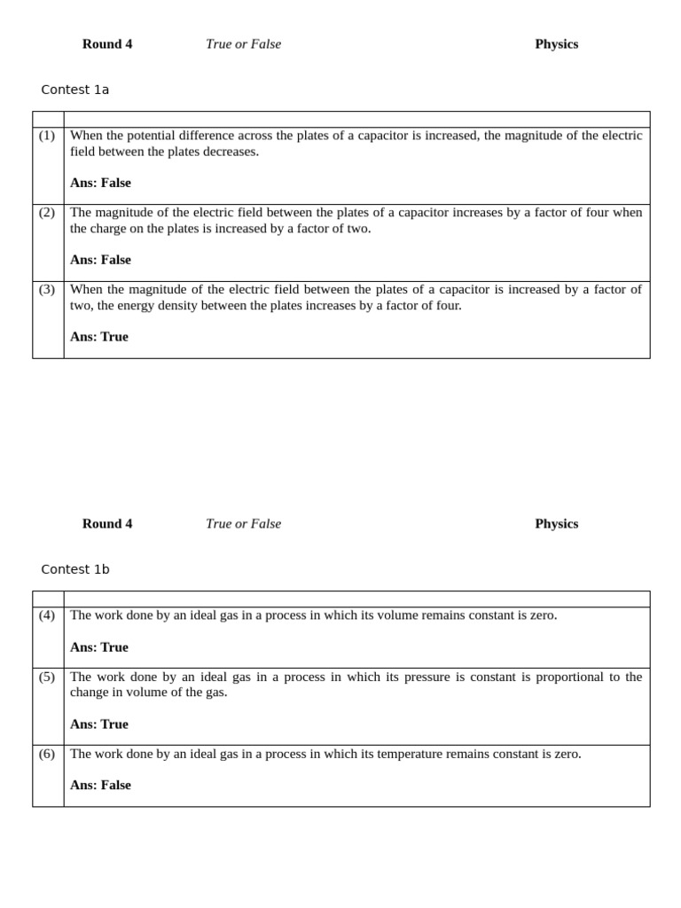 Prelims Round 4 - Physics 2018 | PDF | Electrical Resistivity And Conductivity | Force