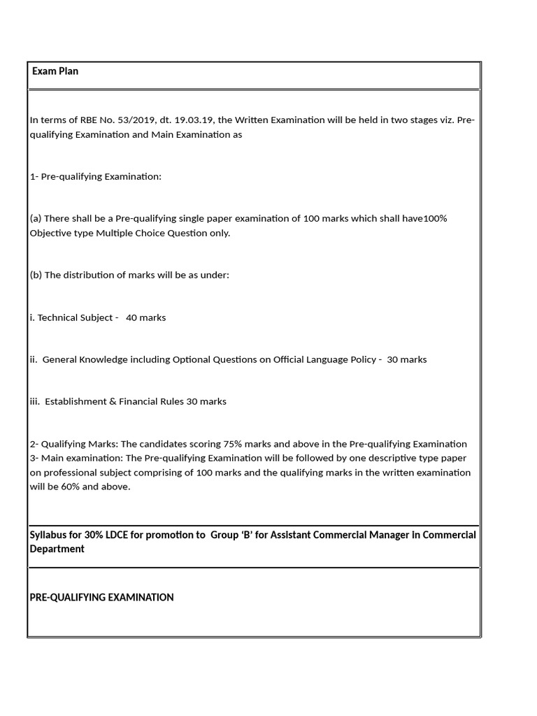 Railway Exam Plan: Pre-qualifying & Main | PDF | Strike Action | Rail ...