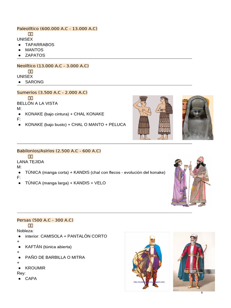 linea de tiempo | PDF | Ropa | Moda