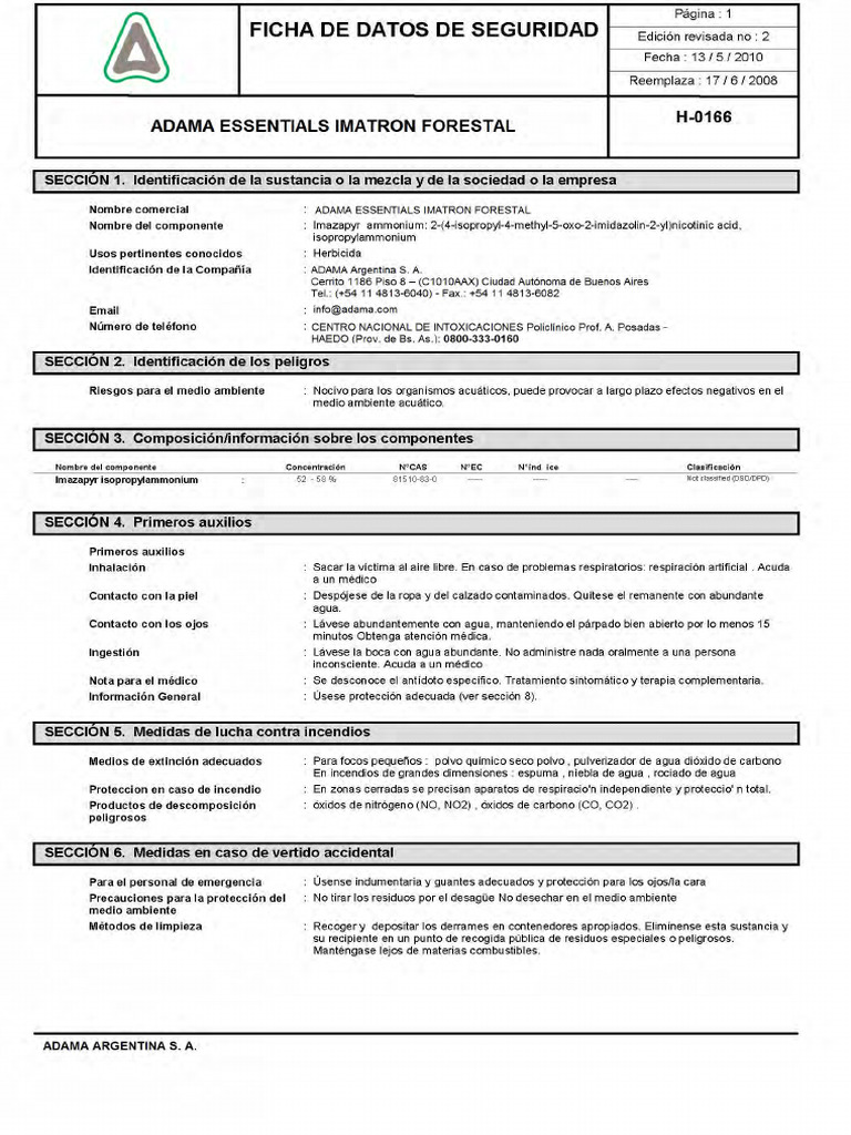 MSDS IMATRON FORESTAL - tcm41 25240 | PDF