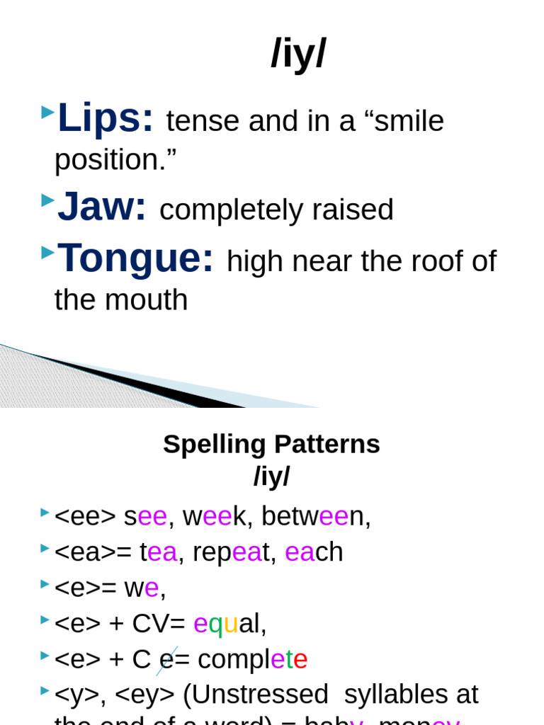 Pronunciation Patterns of /iy/ and /ɪ/ | PDF