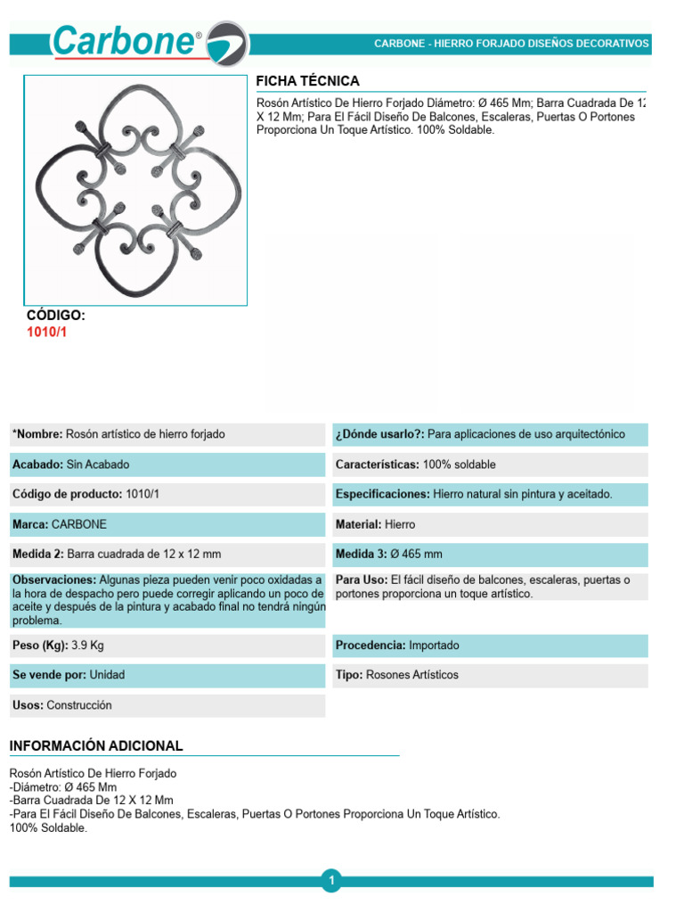 1010 1 Roson Artistico de Hierro | PDF