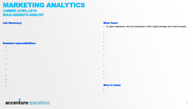 Accenture OPS - Marketing Analyst Insights (L9-10) | PDF | Analytics ...