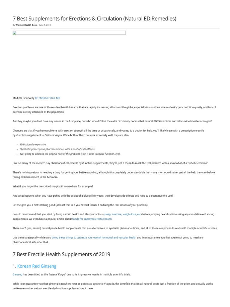 7 Best Supplements For Erection & Circulation | PDF | Arginine ...