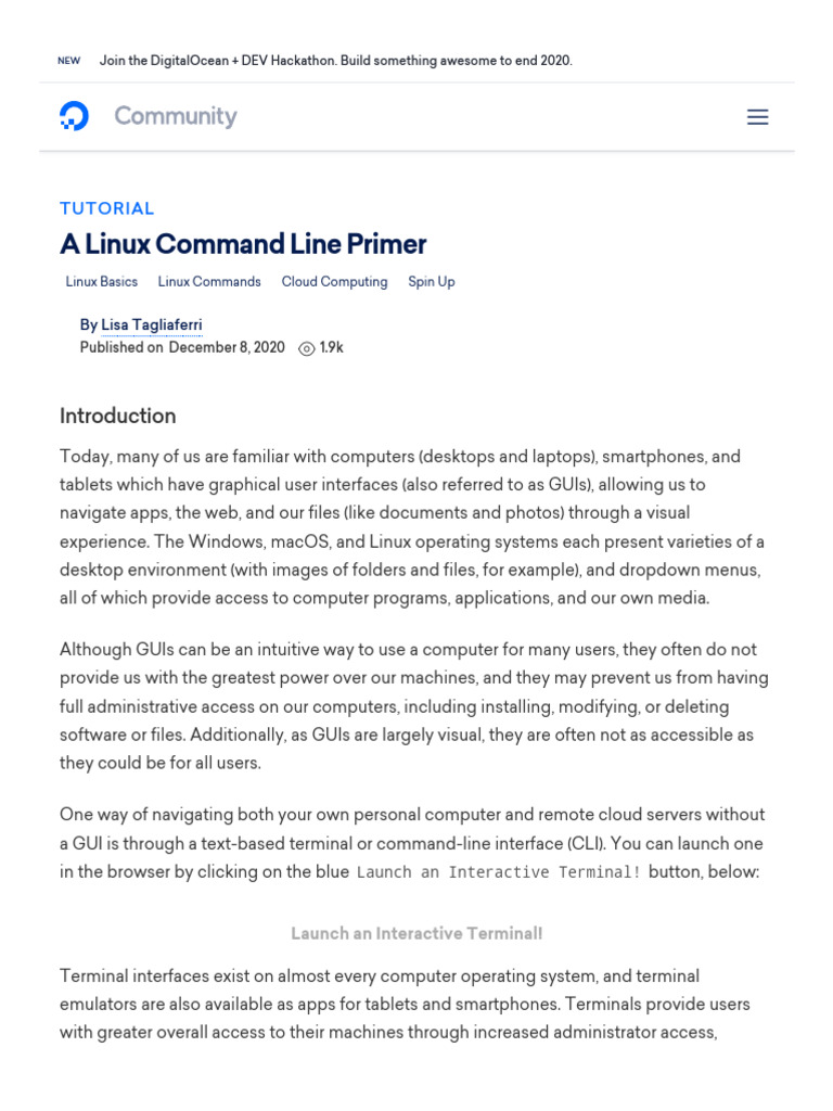 A Linux Command Line Primer | PDF | Computer File | Graphical User ...