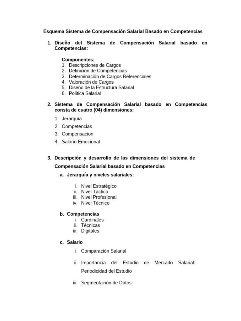 Esquema - Diseño Del Sistema de Compensación Salarial Basado en ...