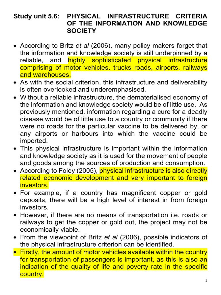 5.6. Physical Infrastructure | PDF | Transport | Infrastructure