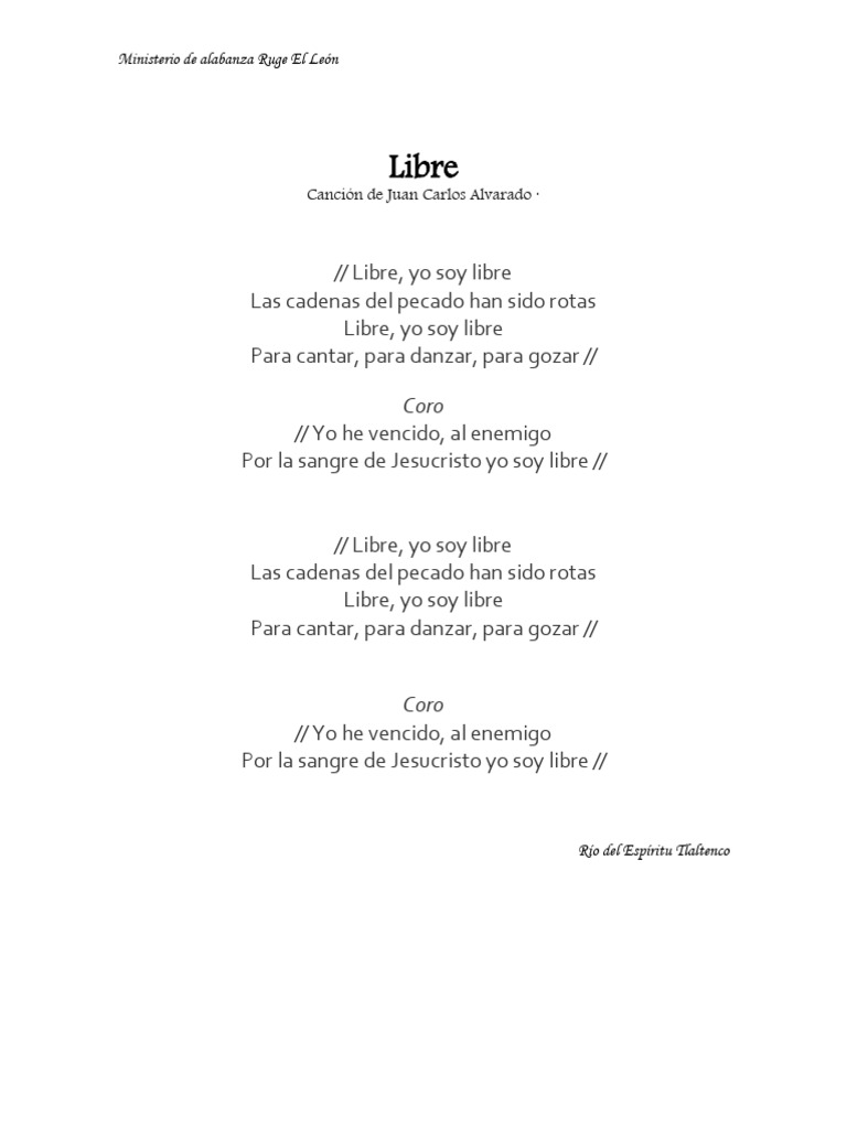 Libre Yo Soy Libre Juan Carlos Alvarado | PDF