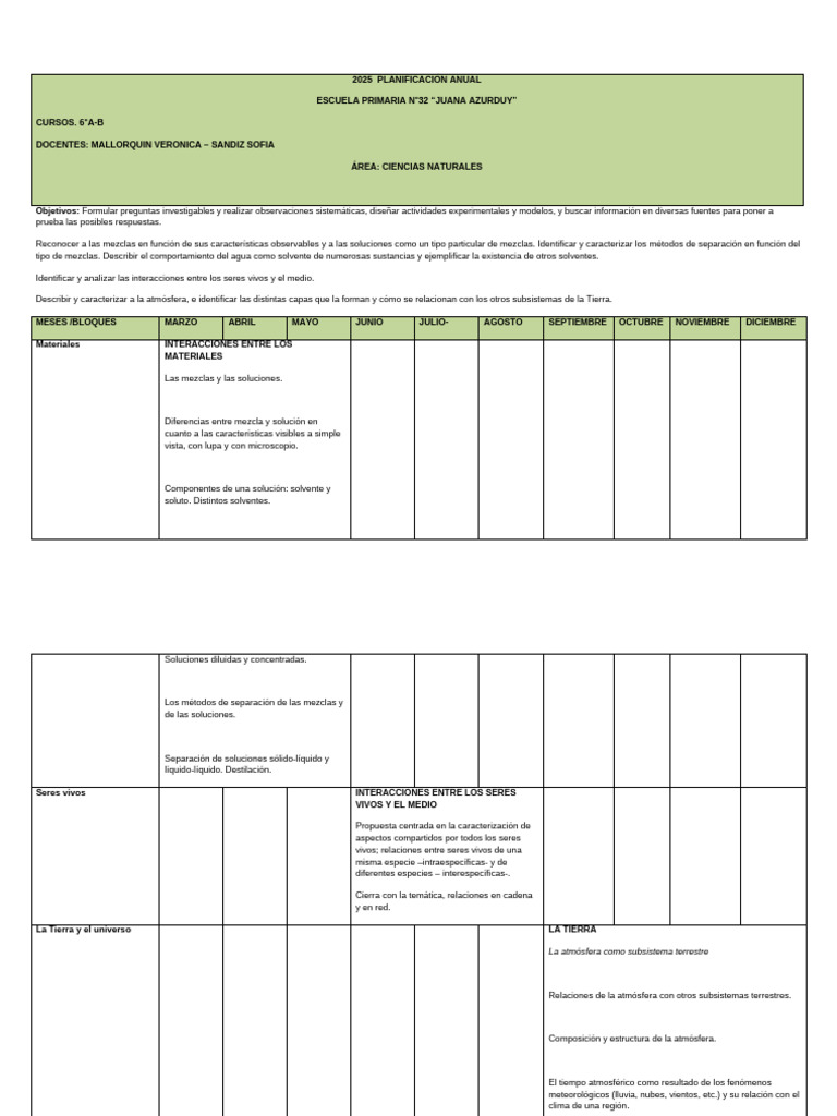 Planificación Anual 6to | PDF | División (Matemáticas) | Triángulo