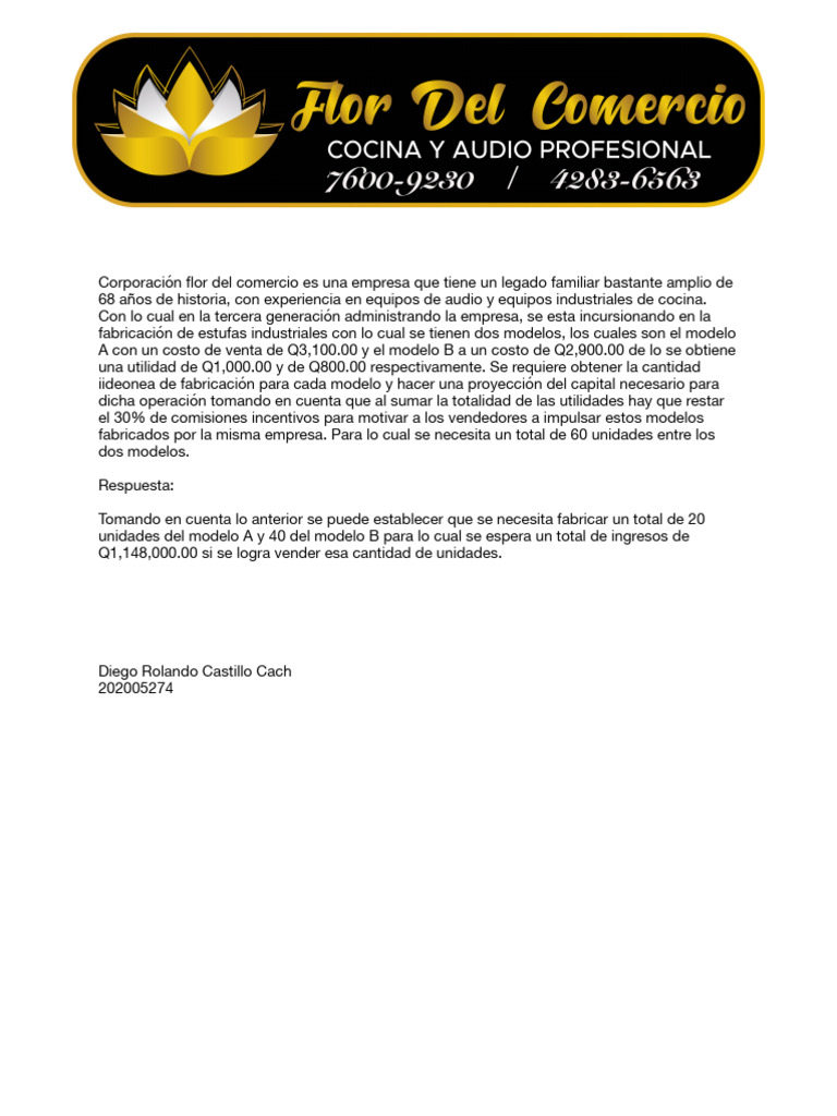 Caso Flor Del Comercio | PDF