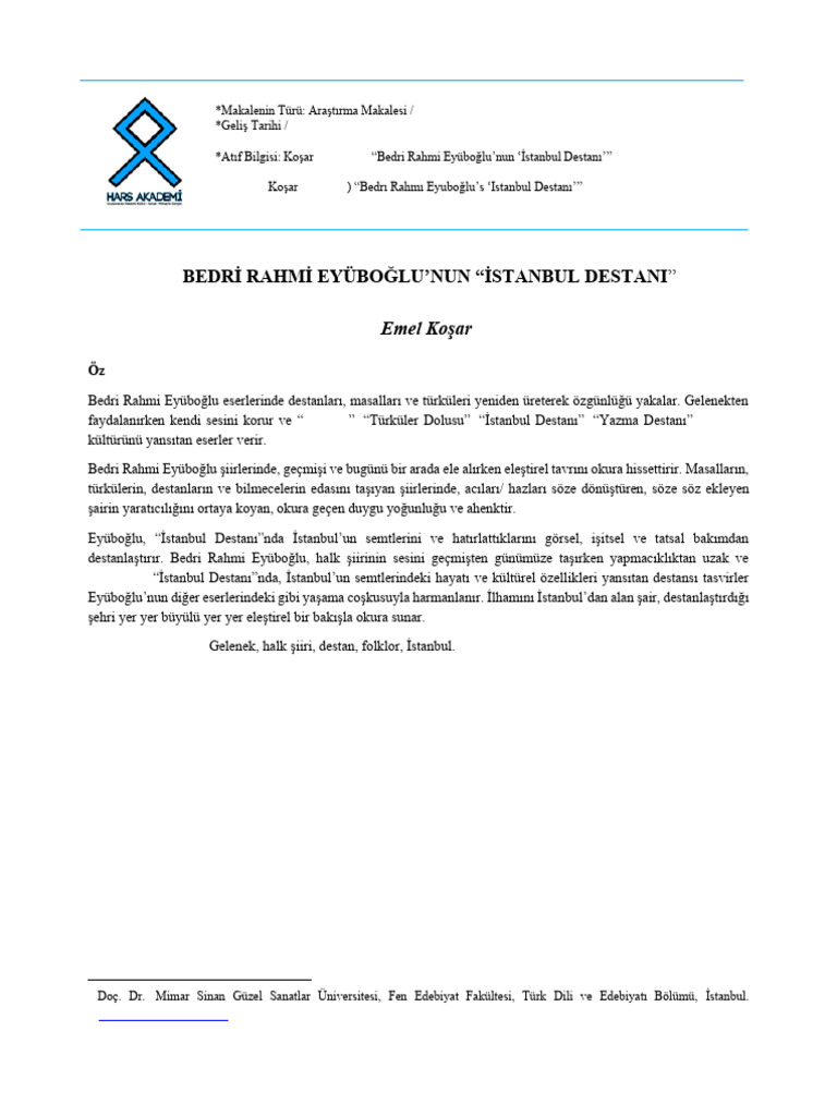 Bedr - Rahm - Ey - Bo - Lu - Nun - Stanbul Destani - (#1264846) - 3009568 | PDF