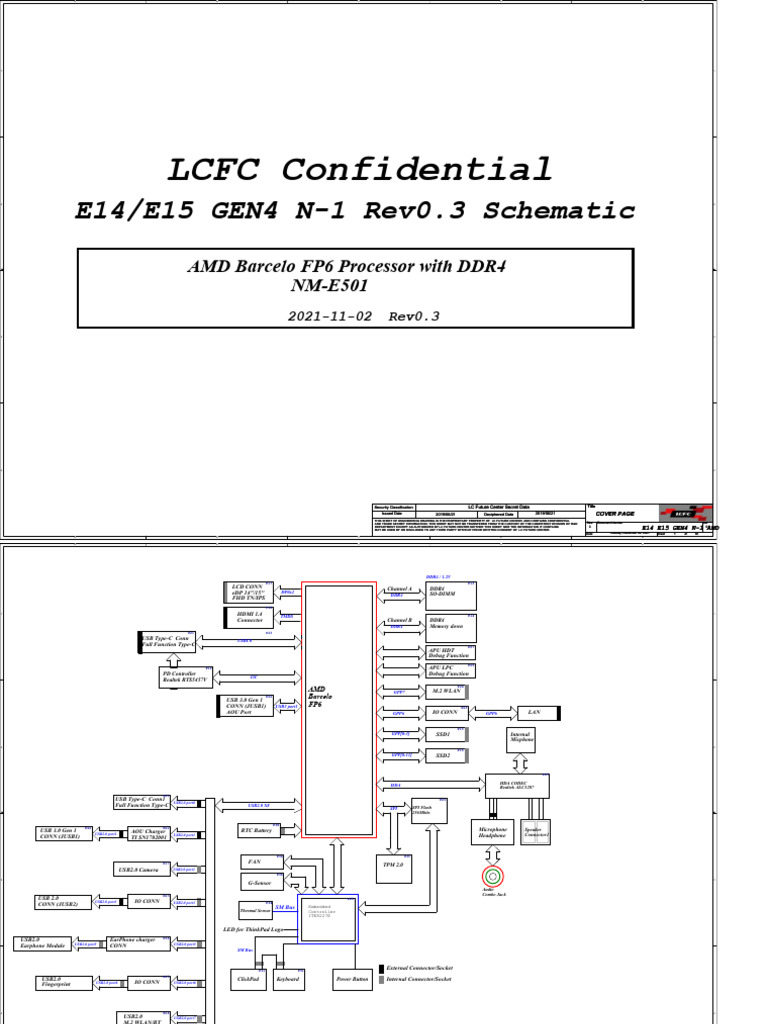 Lenovo Thinkpad E14 Gen4 NM-E501 Rev0.3 Schematic Diagram | PDF | Usb | Computing