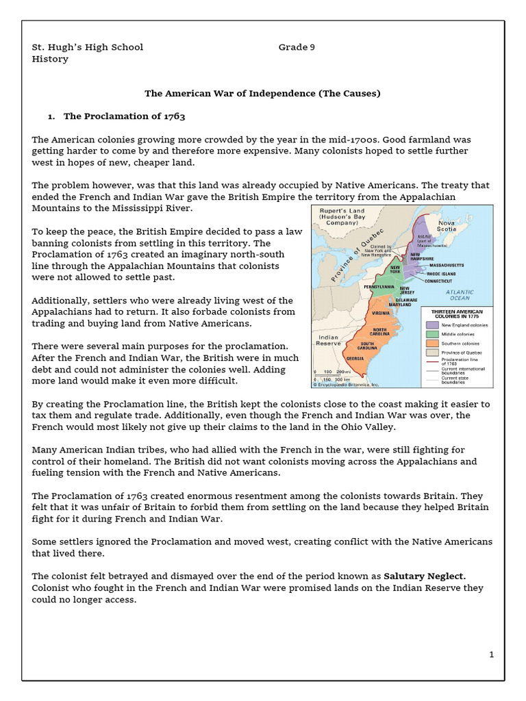 The American War of Independence 9G | PDF | Thomas Paine | Common Sense