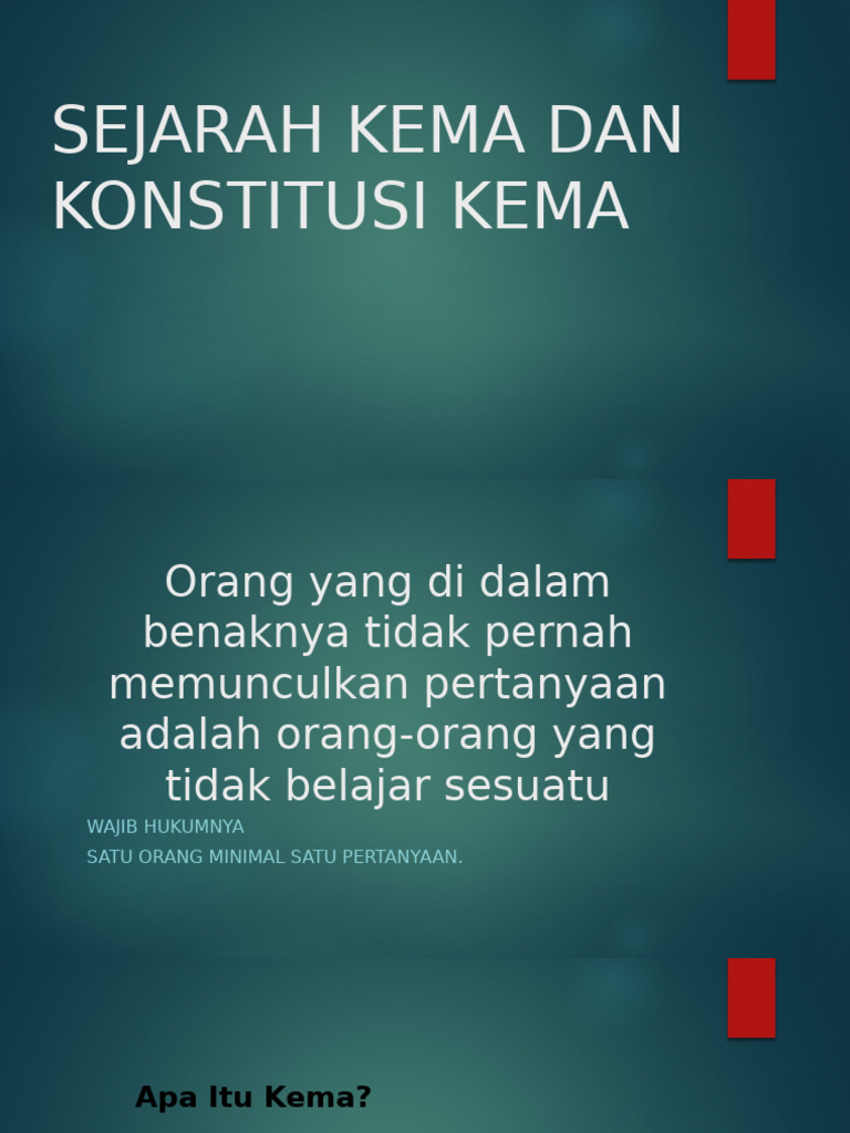 Sejarah Kema Dan Konstitusi Kema | PDF