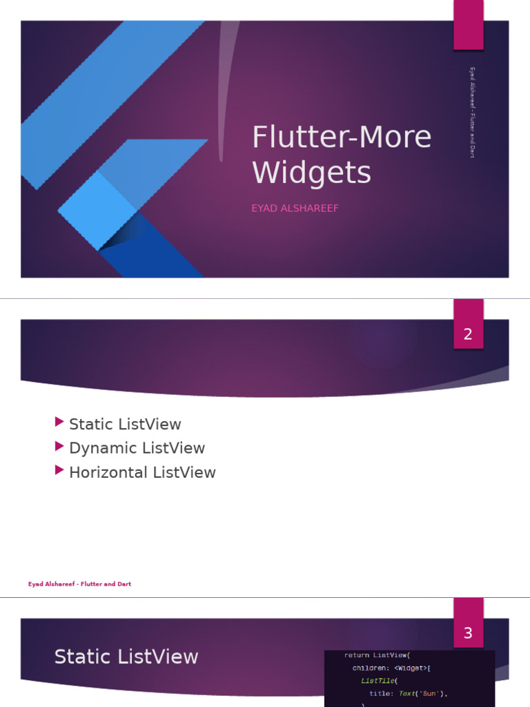 Flutter More Widgets Chapter 9 | PDF | Software | Computing