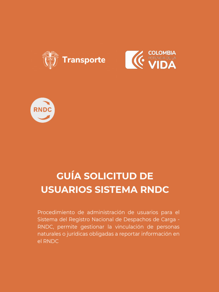 GUIA USUARIOS RNDC 2024 - v2 | PDF | Contraseña | Usuario (informática)