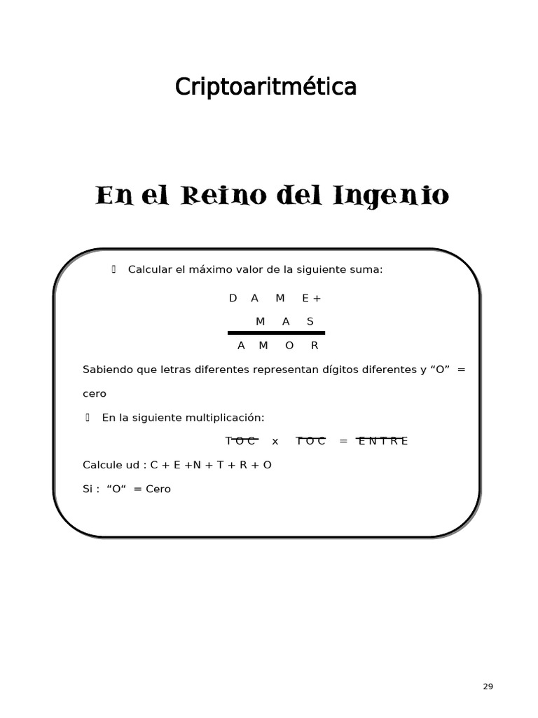 IV Bim - RM - 2do. Año - Guía 6 - Criptoaritmética | PDF | Aritmética | Matemáticas