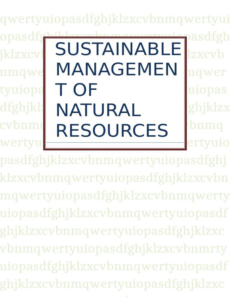 Sustainable Management of Natural Resources | PDF | Water | River