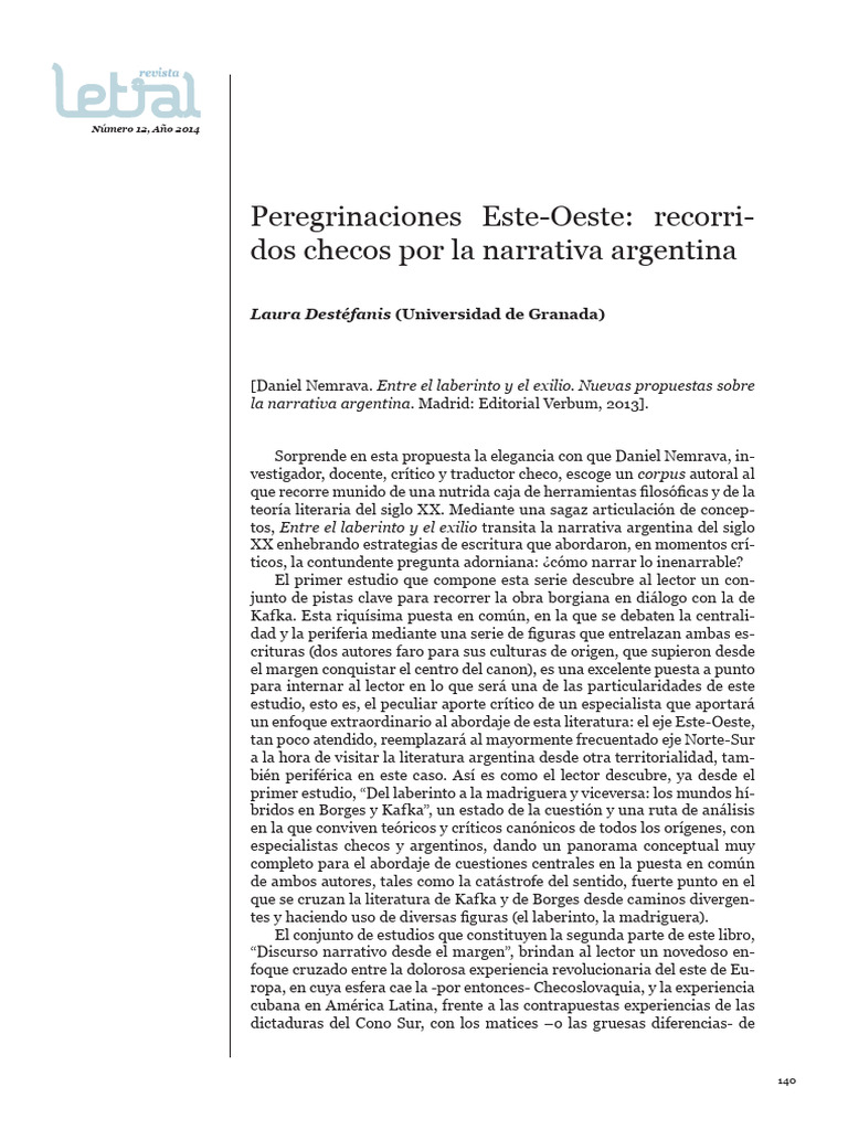 Destefanis Laura Peregrinaciones Este Oe | PDF | Novelas | Educación en ...