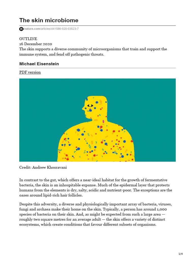 The Skin Microbiome | PDF | Bacteria | Microorganism