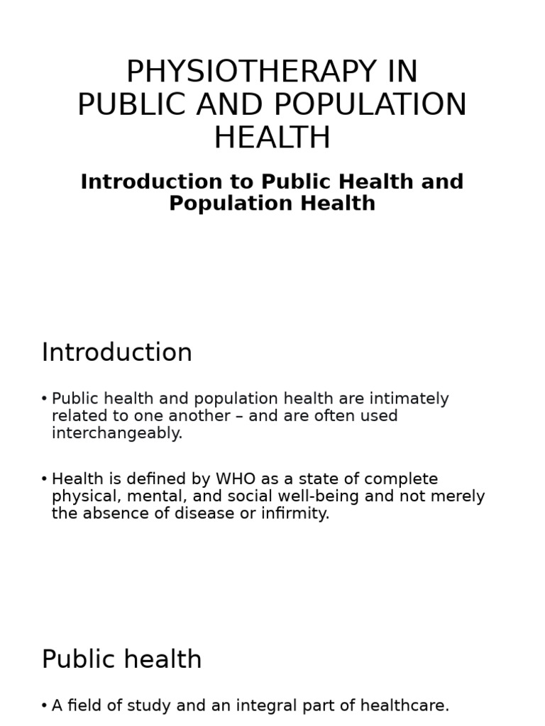 Intro To Public and Population Health | PDF | Public Health | Health Equity