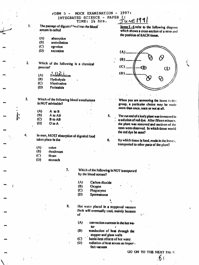 CSEC Integrated Science P1 Booklet-1 2 | PDF