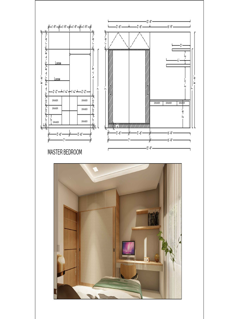 Master Bedroom Drawer Dimensions Guide | PDF