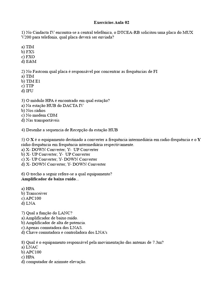 Exercicios 02 Aula 02 Geral | PDF