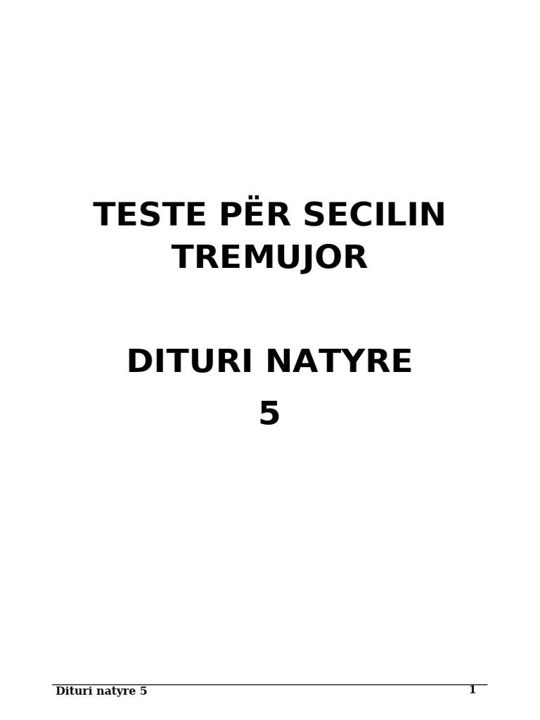 3 Teste Dituri Natyre 5 | PDF