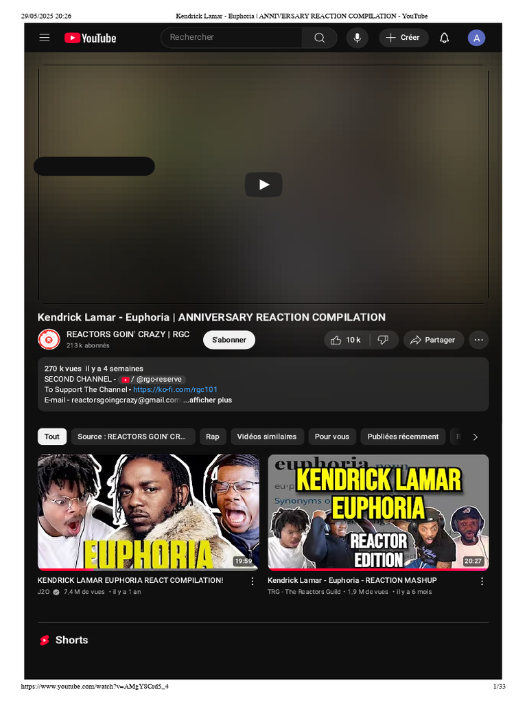 Kendrick Lamar Euphoria Reaction Compilation | PDF | Songs Written ...