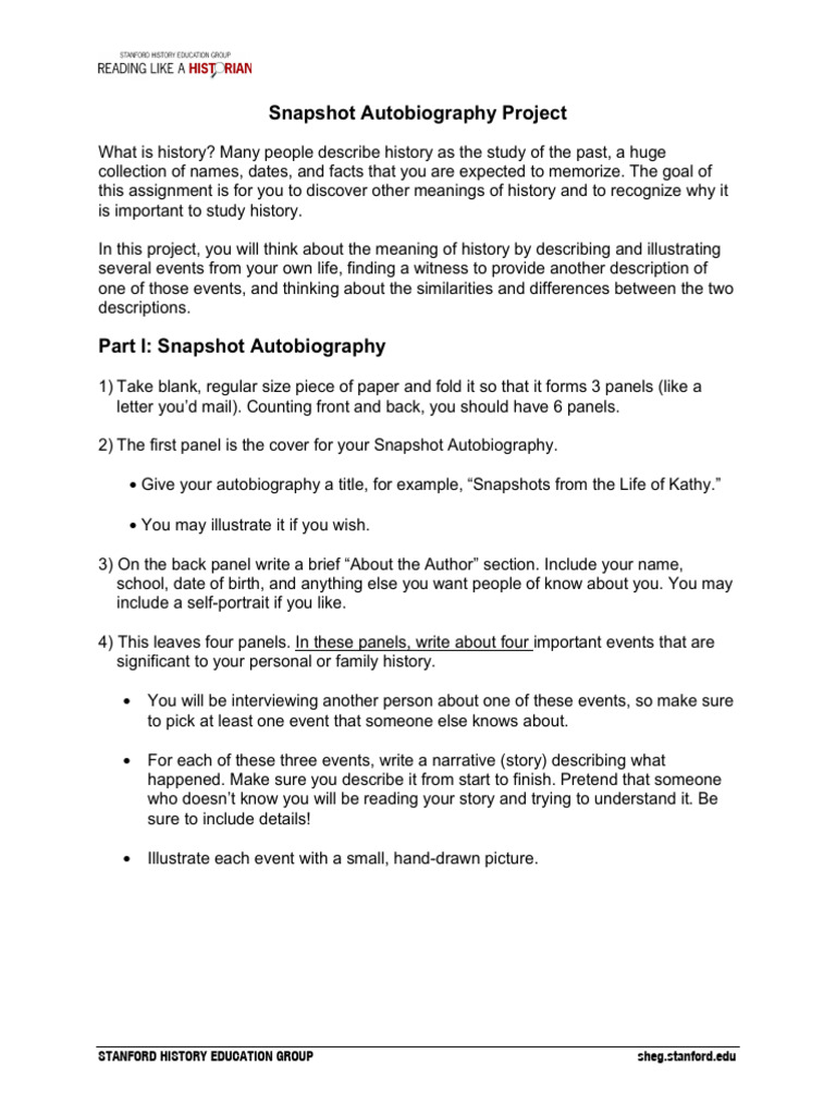 Noah Ferguson - Snapshot Autobiography Student Materials - Fillable - 0 ...