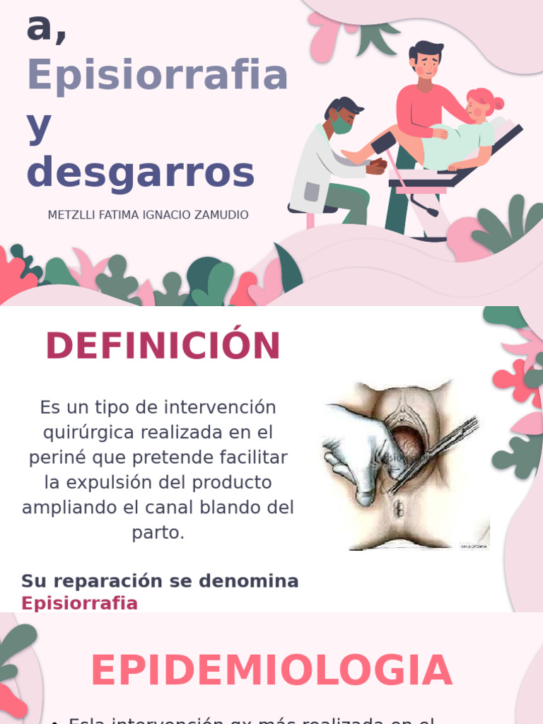 Episiotomia, Episiorrafia, Desgarros | PDF | Parto | Especialidades Medicas