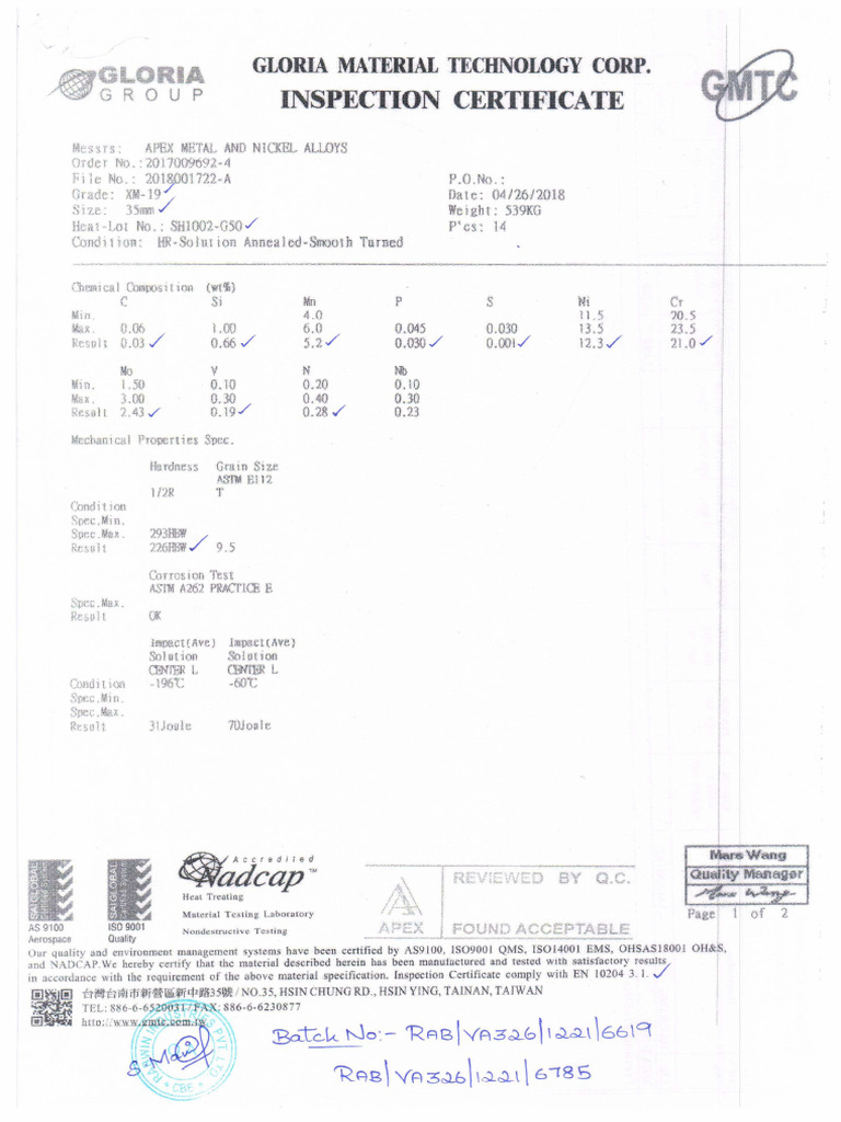 Vástago SH1002 - G50 | PDF