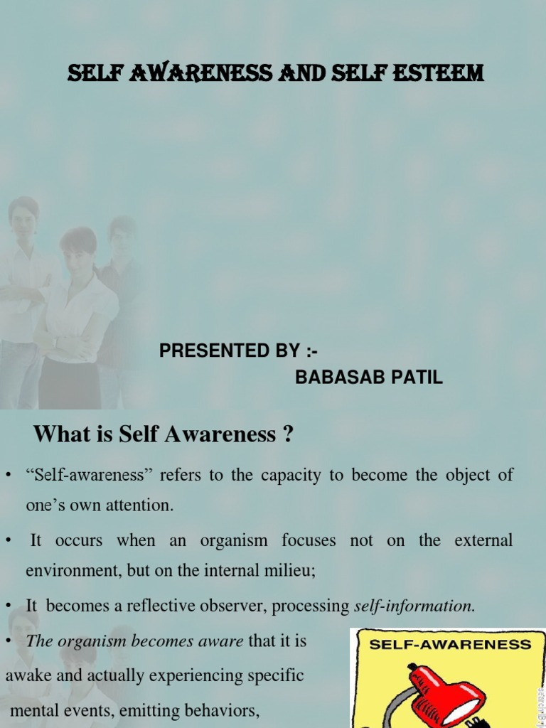 Self Awareness and Self Esteem PPT at Bec Doms Bagalkot Mba | PDF ...