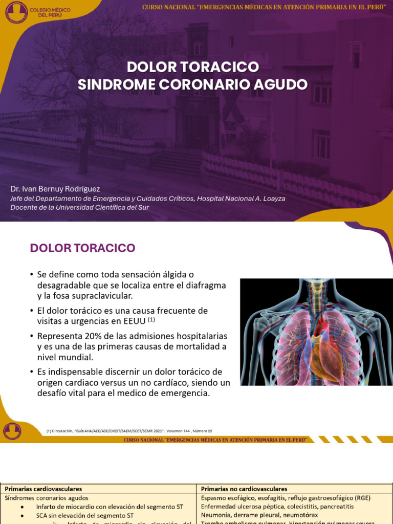 Dolor Torácico - Síndrome Coronario Agudo | PDF | Enfermedades y ...