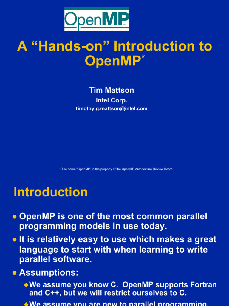 Omp Hands On | PDF | Cpu Cache | Thread (Computing)